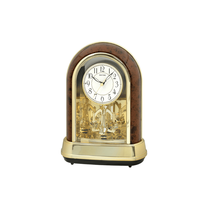 Rhythm Woodgrain Rotating Pendulum Table Clock – cuckooclocks-in